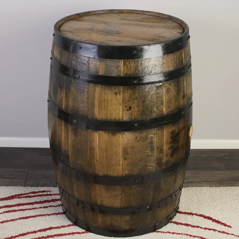 Whiskey Barrel Cabinet with Doors | Customizable Liquor Storage