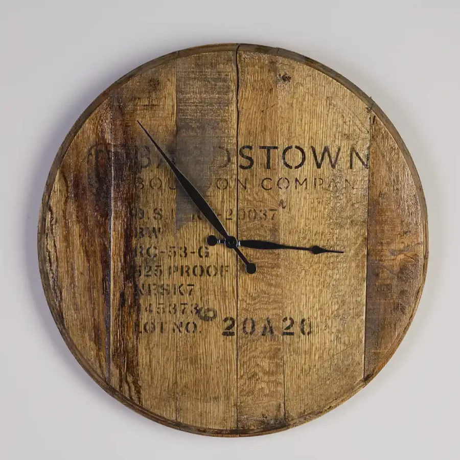 Authentic Barrel Head Clock | Rustic Whiskey Barrel Wall Decor
